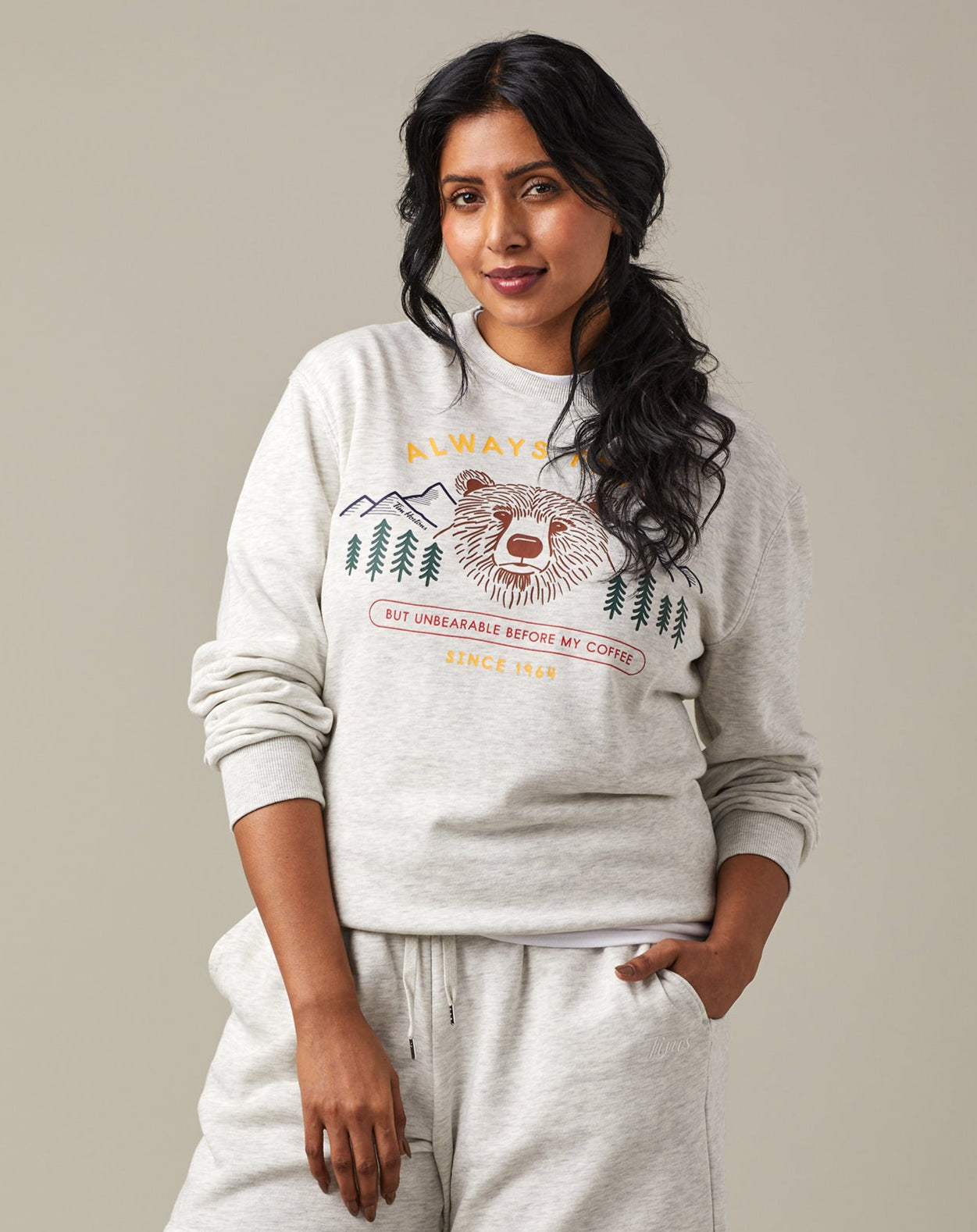 Tim Hortons Crewneck Sweatshirt | Canada French Terry | Grey Marl | TimShop