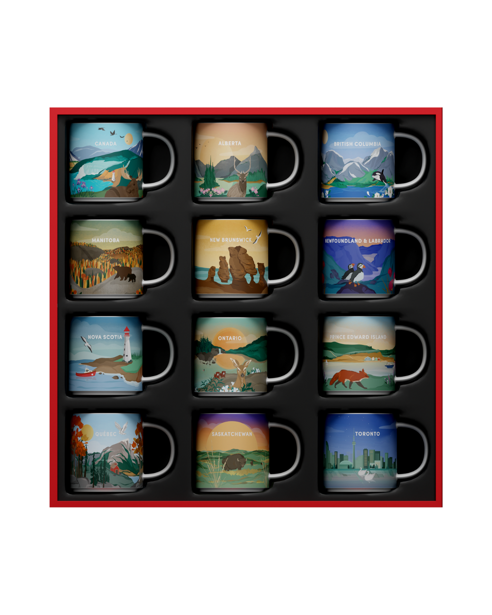 Tim Hortons Collectors Set of 12 Ceramic Mugs | Provincial and City ...