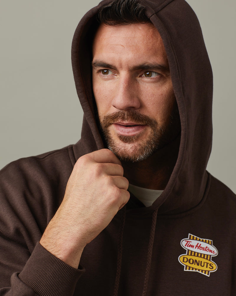 Tim Hortons Hoodie | Retro Logo Unisex Hoodie - Espresso | TimShop