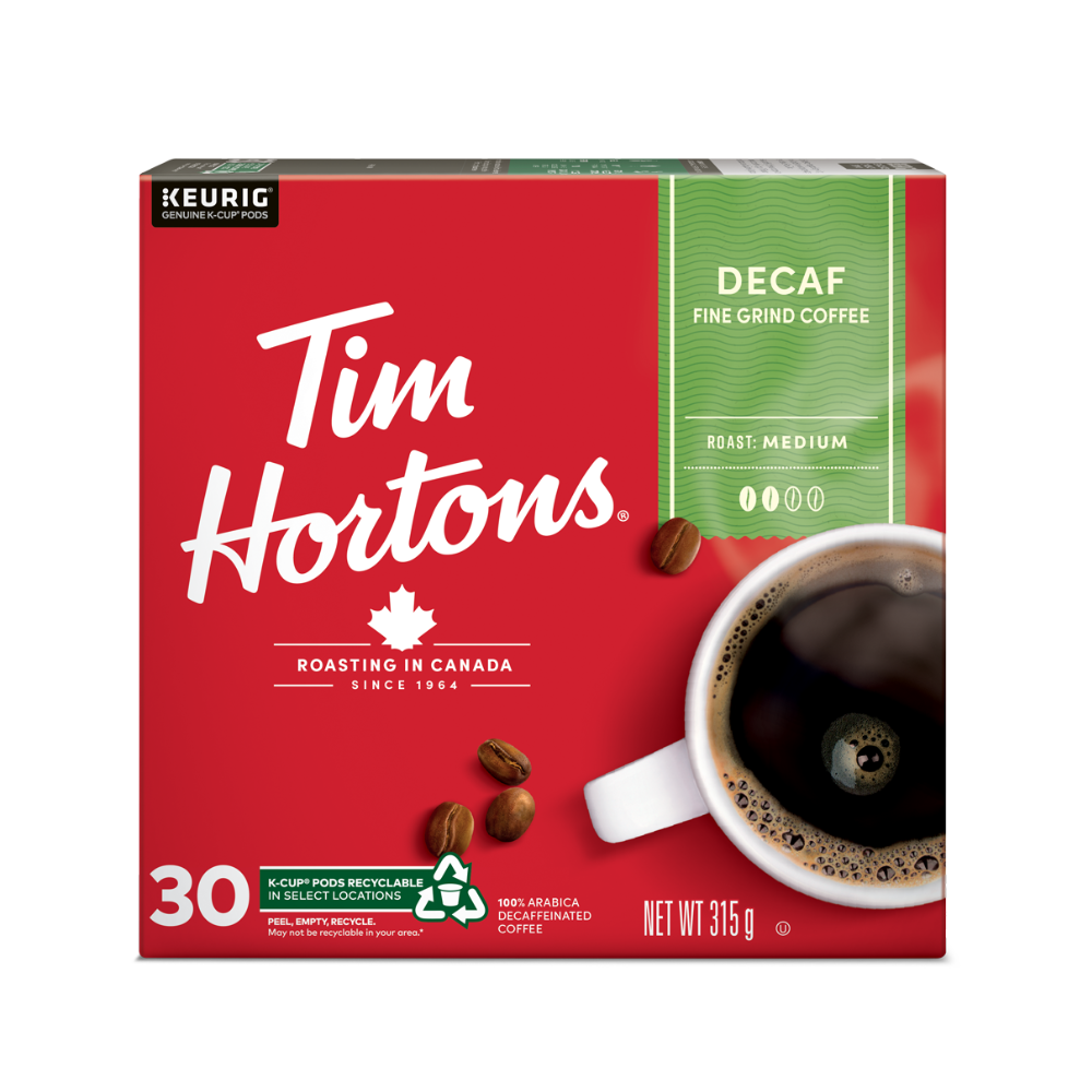 Tim Hortons Coffee | Decaf Coffee K-Cups - 30 Count | TimShop
