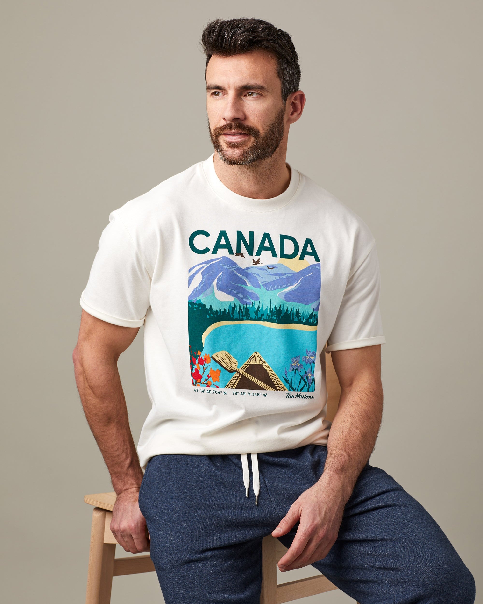 Tim Hortons Shirt | Canada Unisex Graphic T-Shirt - Natural | TimShop