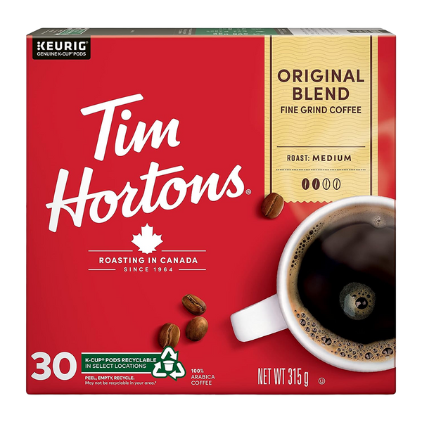 Tim Hortons Coffee | Original Blend Coffee K-Cups - 30 Count | TimShop