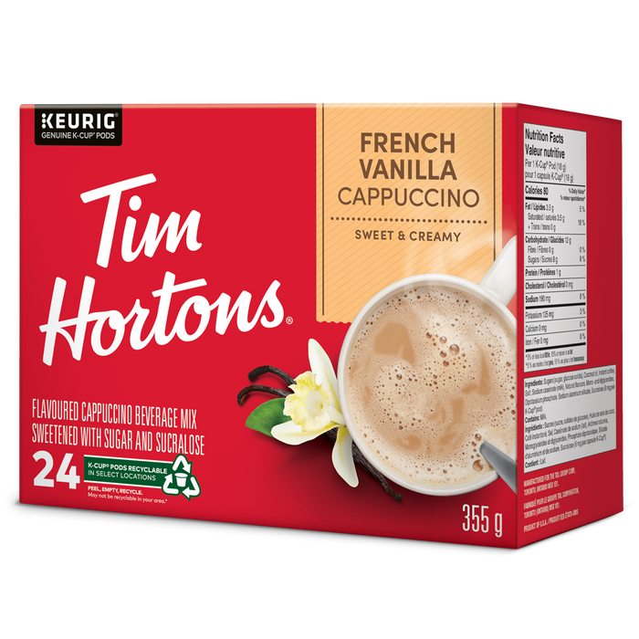 Tim Hortons Coffee | French Vanilla Cappuccino K-Cups - 24 Count | TimShop