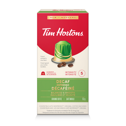 Tim Hortons Coffee | Decaf Espresso Capsules - 10 Count | TimShop