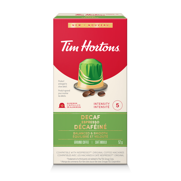 Tim Hortons Coffee | Decaf Espresso Capsules - 10 Count | TimShop