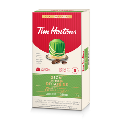 Tim Hortons Coffee | Decaf Espresso Capsules - 10 Count | TimShop